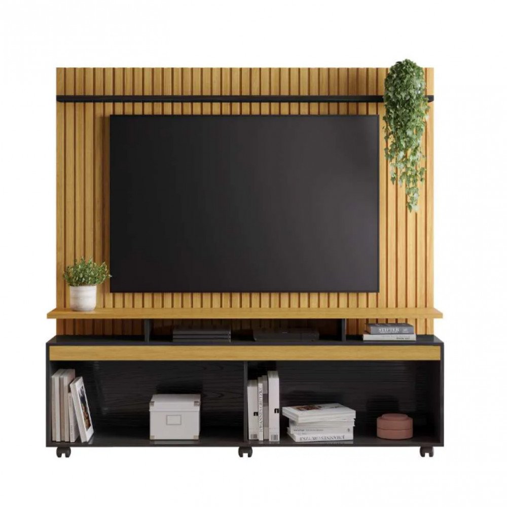 Home para Tv 65 Polegadas Conceito Ripado C/ Rodízios Giratórios Jcm ...