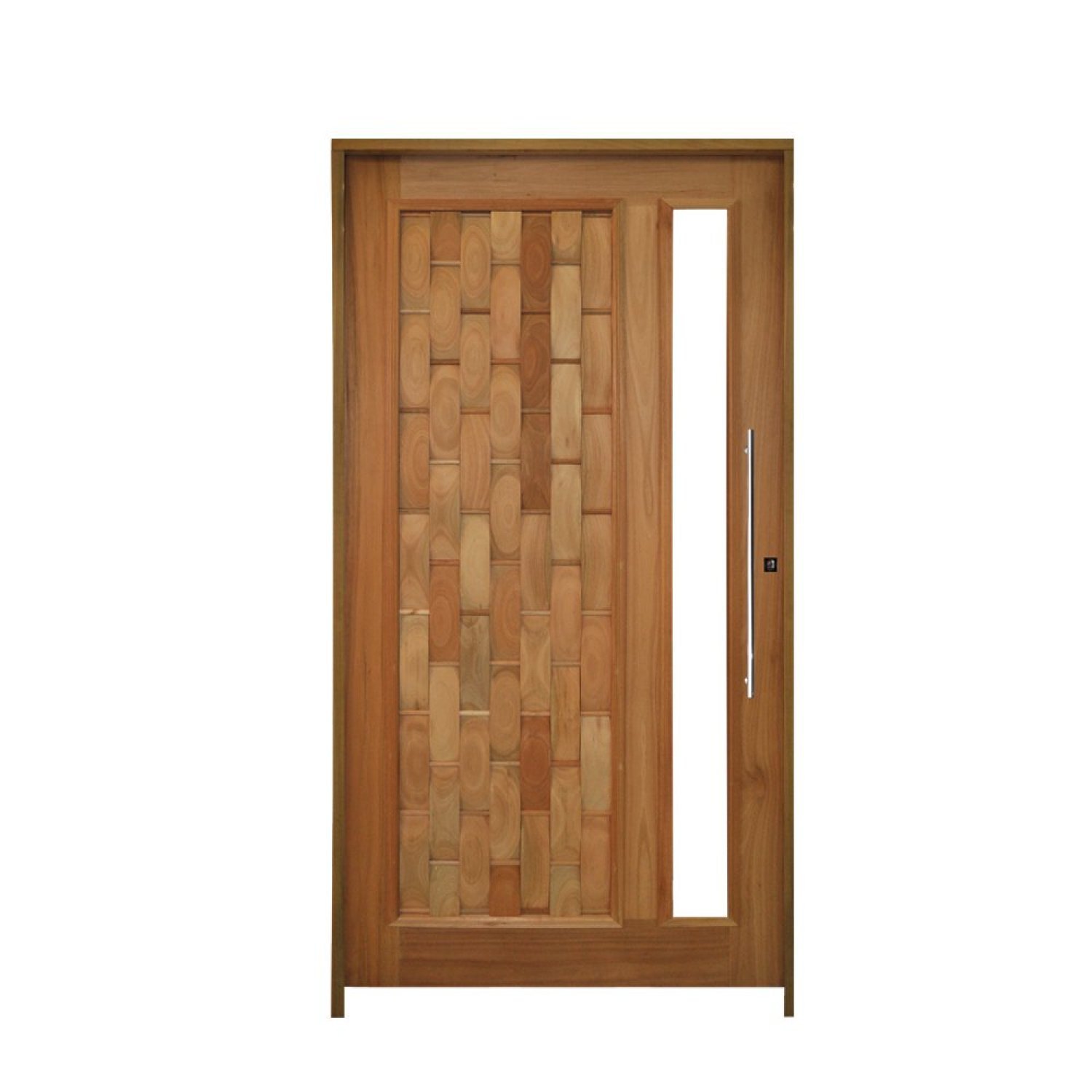 Kit Porta de Madeira com Visor 210x92cm Batente 14cm Fechadura Golf ...