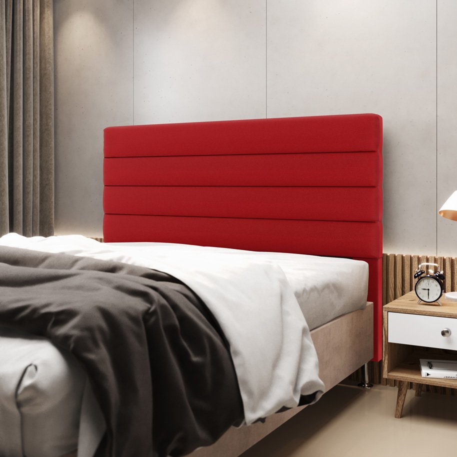 Cabeceira Atlas 160 para Cama Queen A-020 Couro Vermelho Aradecor ...