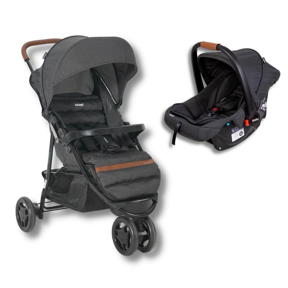 CARRINHO BREEZE DUO PRETO + BEBE CONFORTO - INFANTI | MadeiraMadeira
