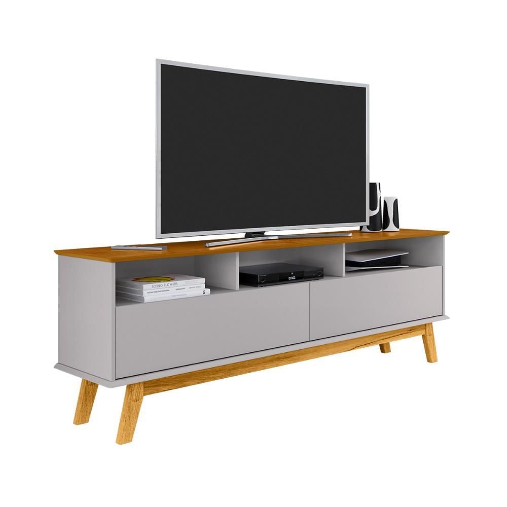 Rack Bancada para Tv 65 Polegadas Sala Elegant 2 Portas Naturale/off White | MadeiraMadeira