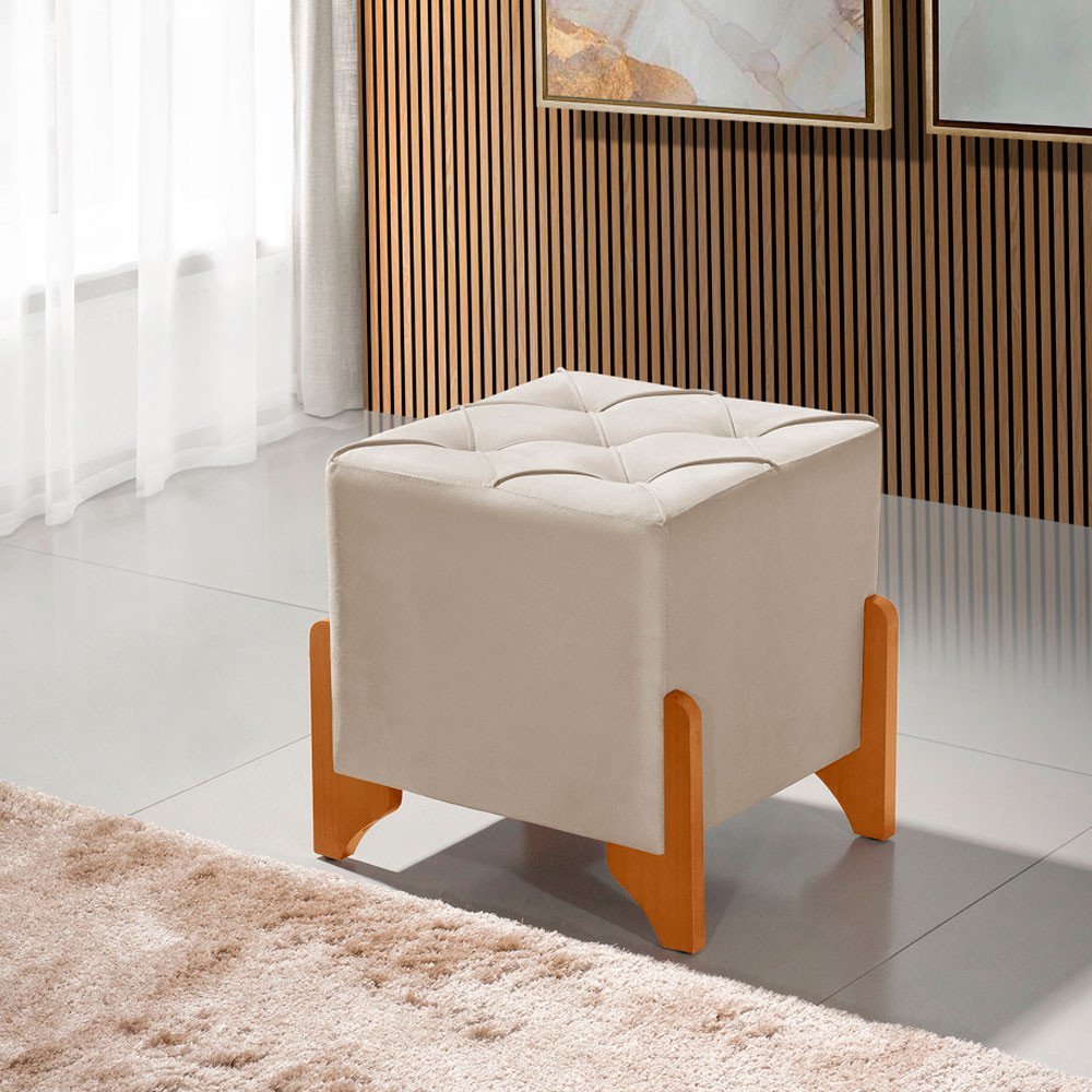 Puff Roma em Veludo KLM | MadeiraMadeira