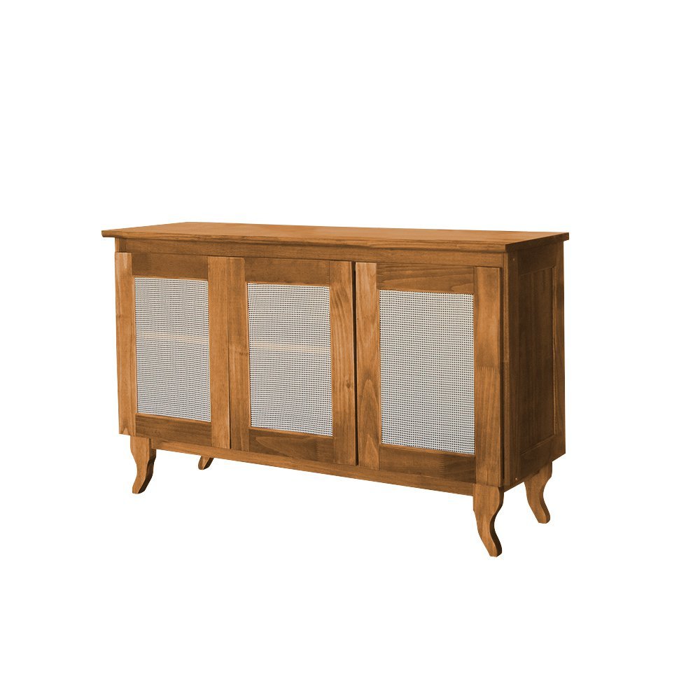 Buffet Aparador com Telinha Palha Deltan Madeira 3p - Imbuia ...