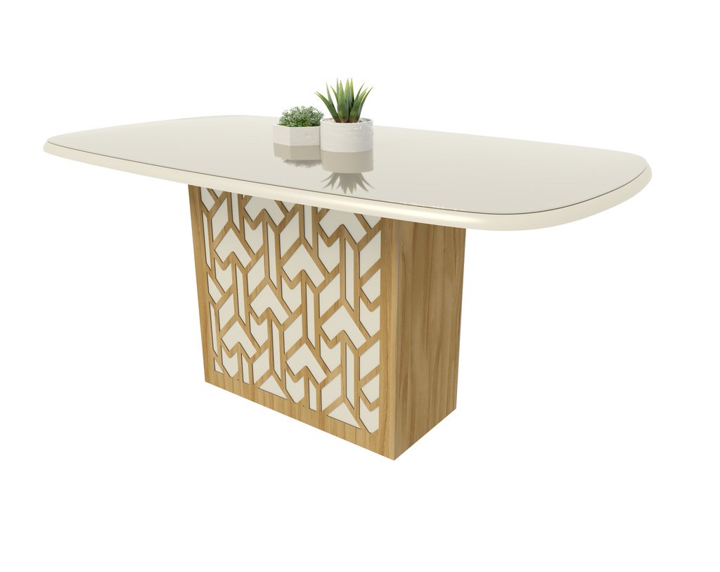 Mesa de Jantar Avelan Atins 6 Lugares (freijo/off) | MadeiraMadeira