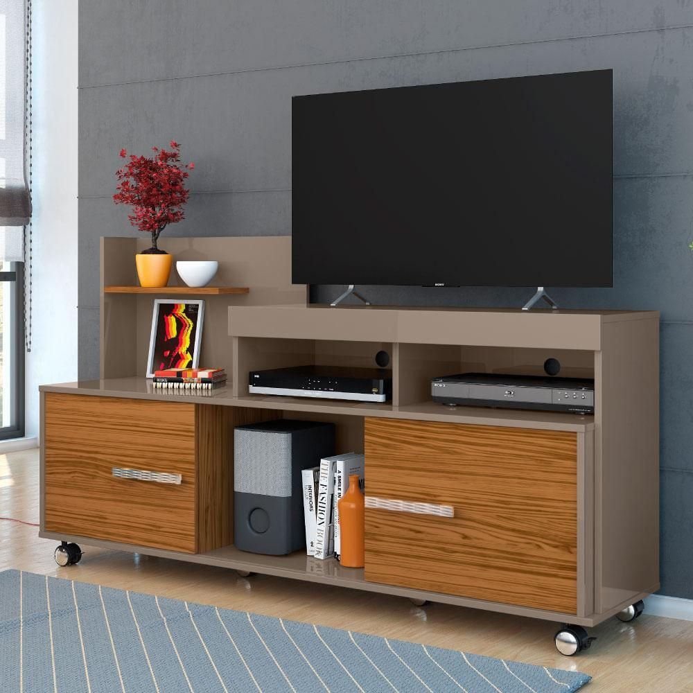 Rack Gaspar para Tv de até 42 - Natural/cinza | MadeiraMadeira