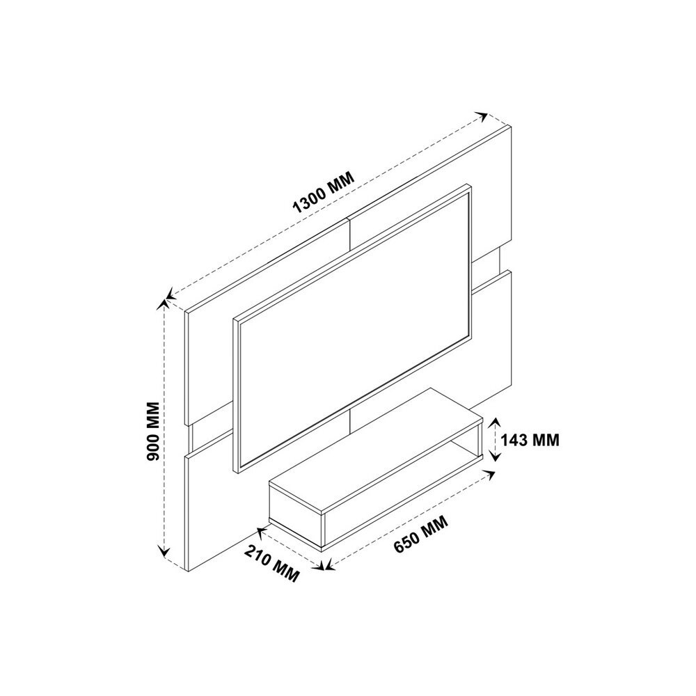 Painel Para Tv Ate 50 Polegadas Sala Mark Imbuia Flex Color ...