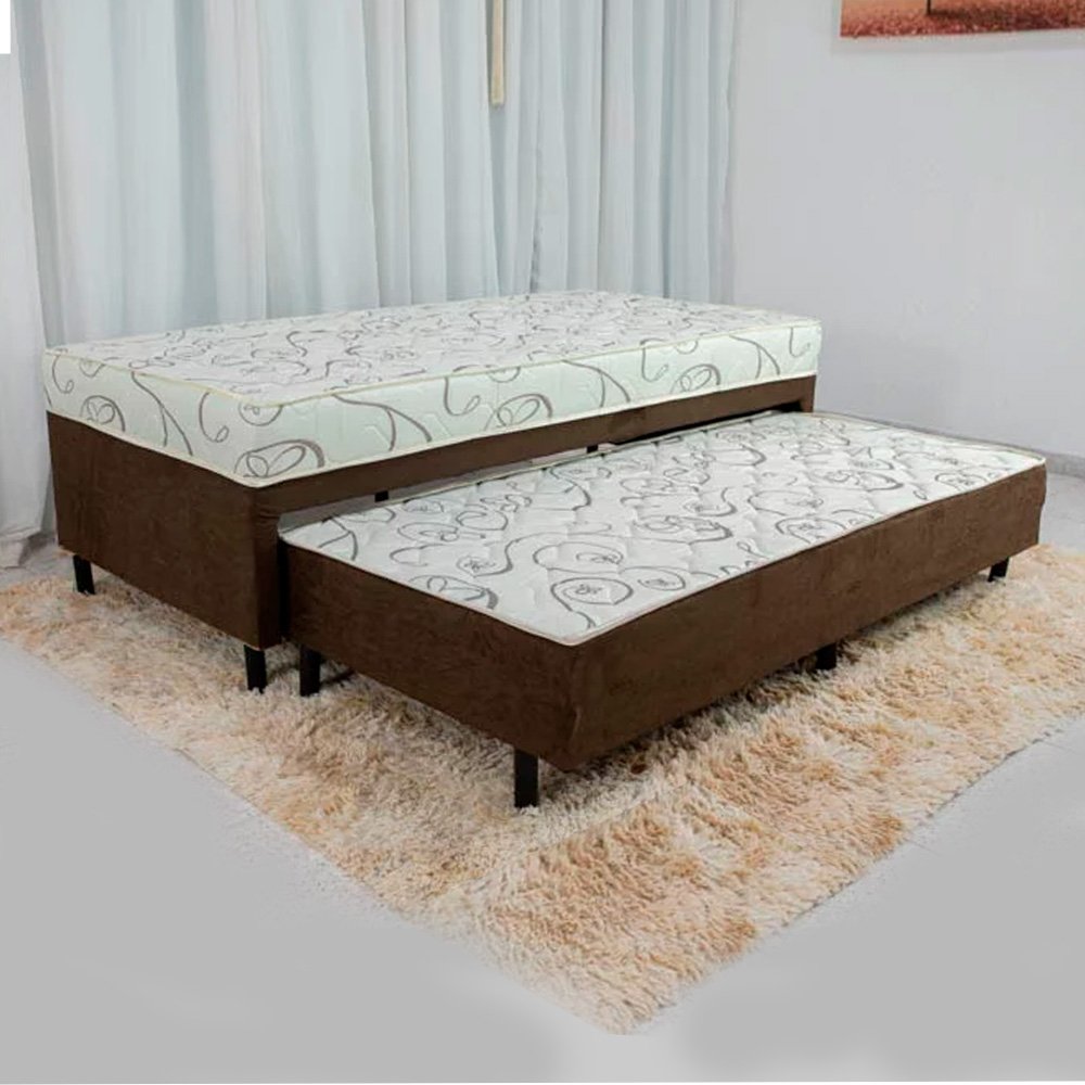 Bicama Solteiro com Auxiliar Unibox Nosso Sonho Marrom | MadeiraMadeira