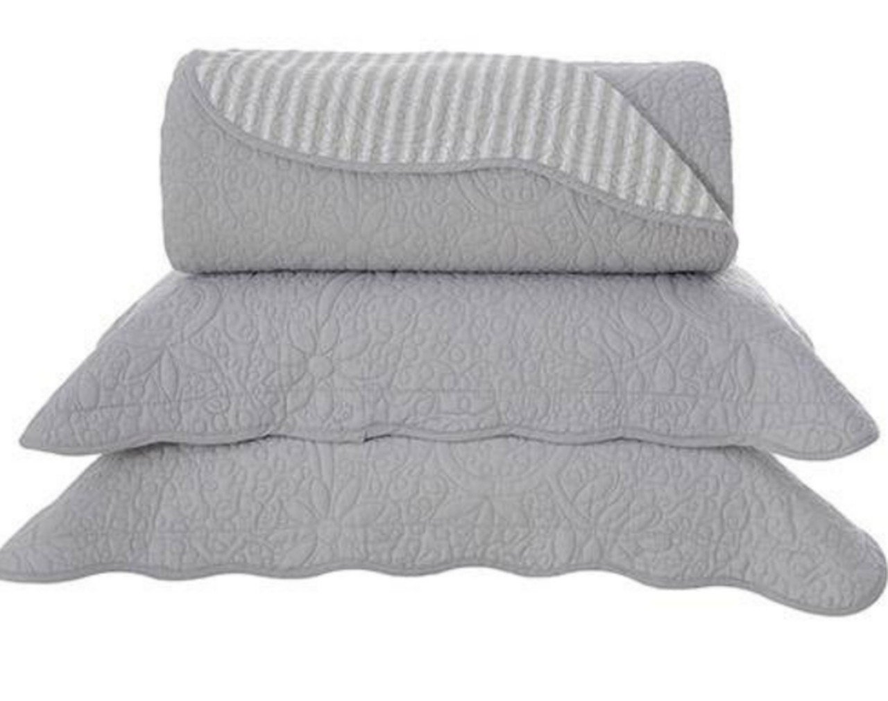 Kit de Colcha Boutis Buddemeyer - Casal - Cinza claro | MadeiraMadeira