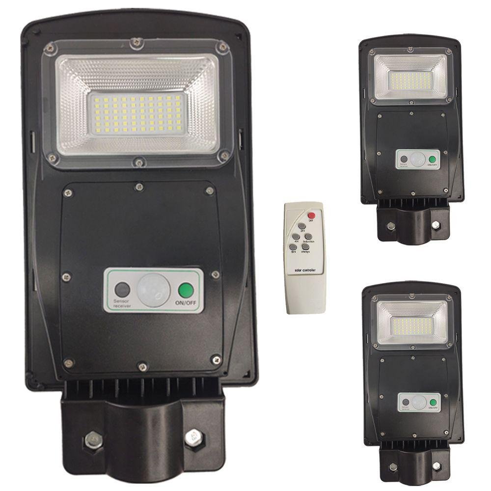 Luminaria Solar 60w Poste 3 Unidades e Sensor | MadeiraMadeira