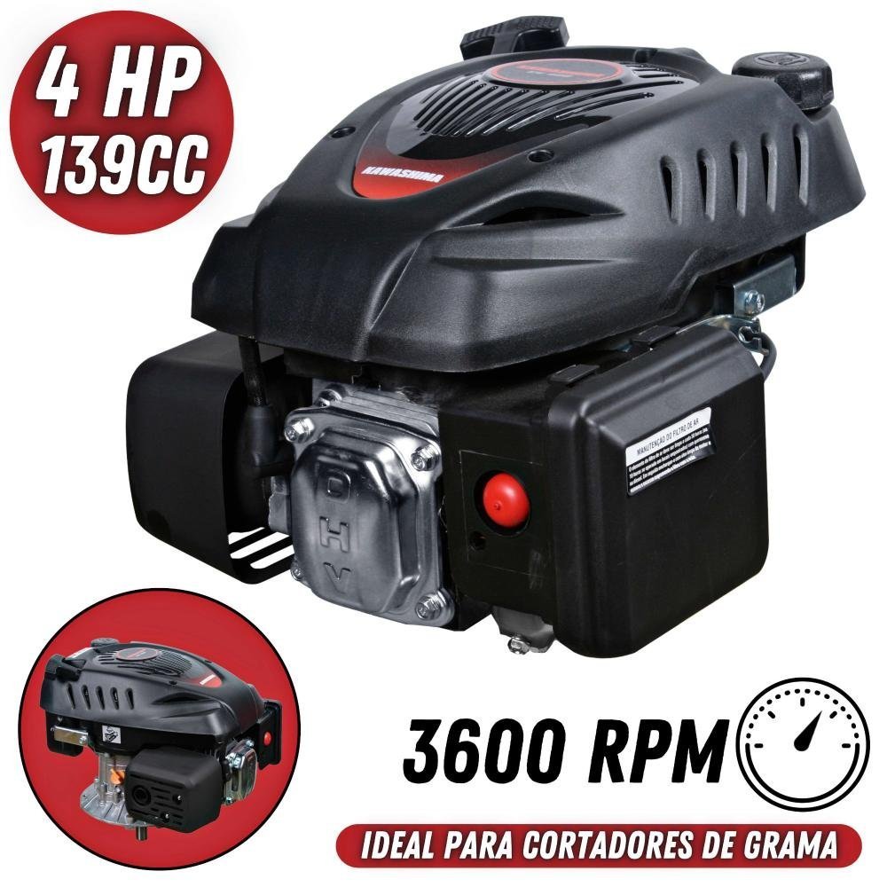 Motor Estacionário Kawashima GV400 À Gasolina 4T 4HP 139cc 3600rpm Com ...