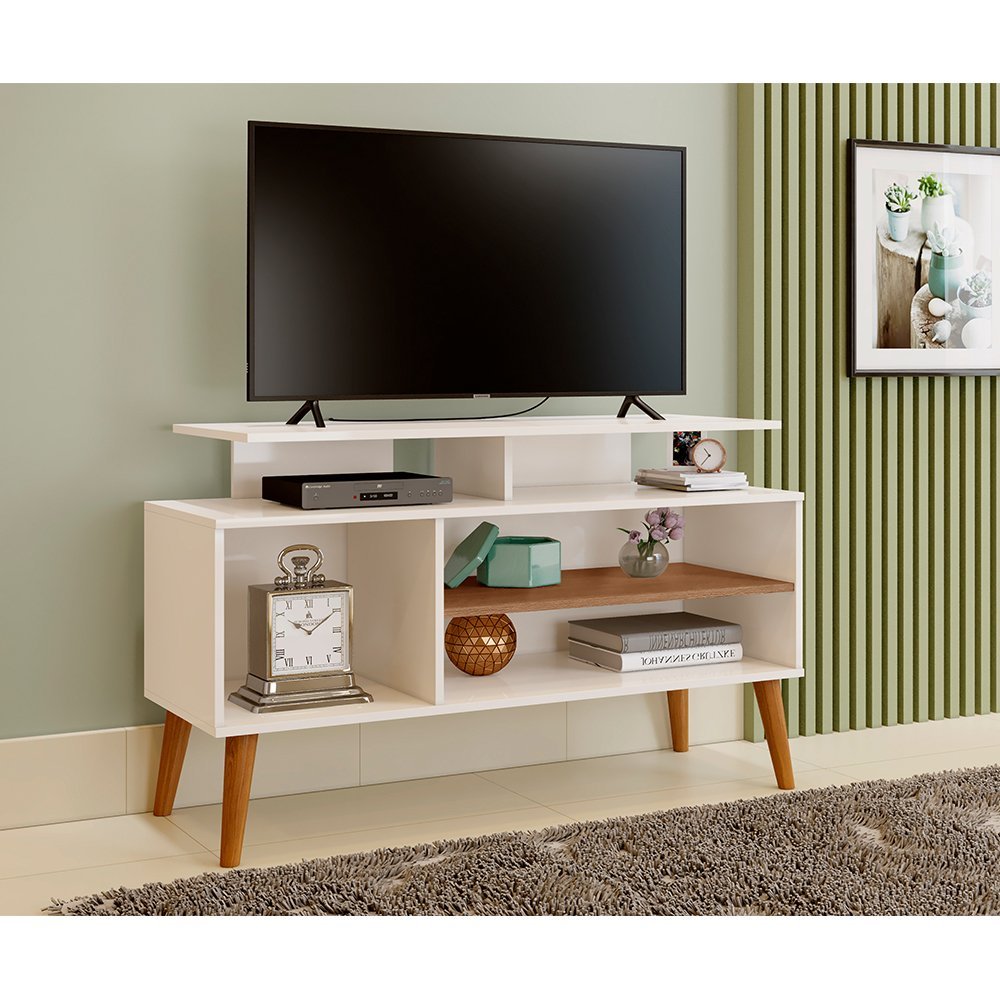 Rack para Tv 42 Polegadas Lyon para Sala de Estar 1,10m - Off White | MadeiraMadeira