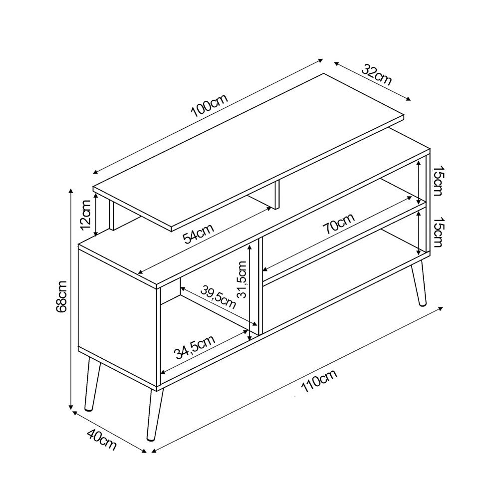 Rack para Tv 42 Polegadas Lyon para Sala de Estar 1,10m - Off White | MadeiraMadeira