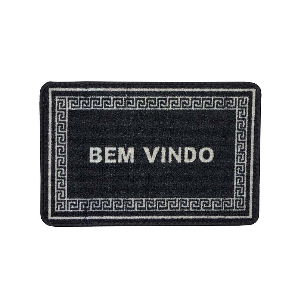 Capacho Boucle Bem Vindo Preto 0,40X0,60M - Niazitex | MadeiraMadeira