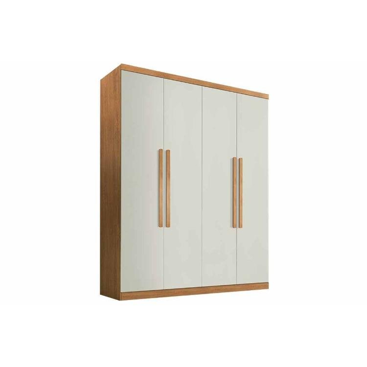 Guarda Roupa Solteiro 4 Portas e 3 Gavetas Império Imbuia/Off White ...