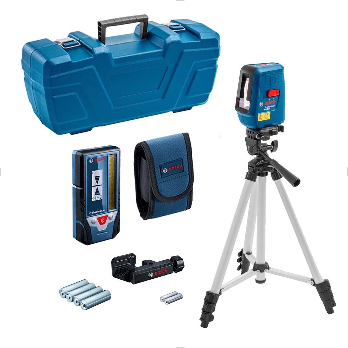 Kit Nível a Laser com Tripé e Maleta + Receptor de Laser Lr7 Bosch ...