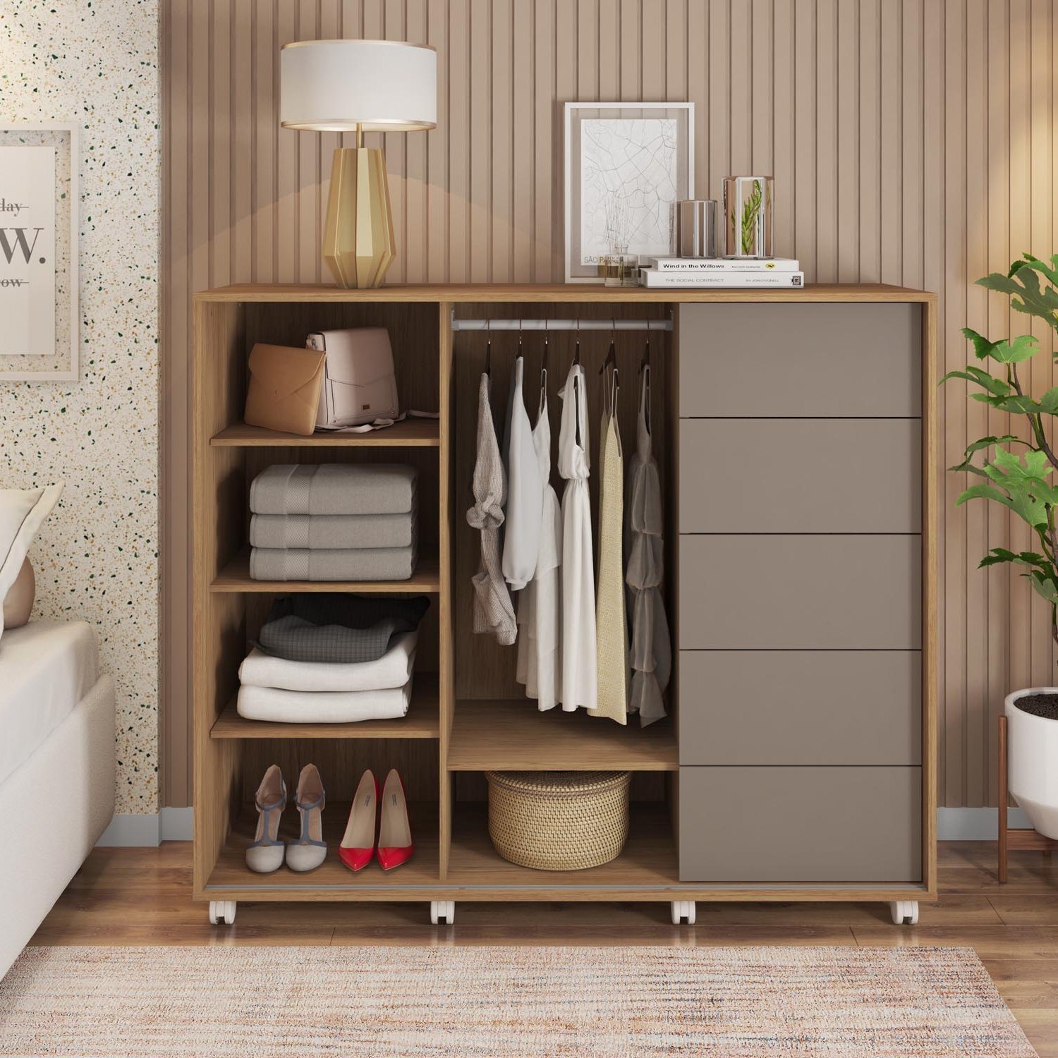 Cômoda 2 Portas 5 Gavetas Valença | MadeiraMadeira