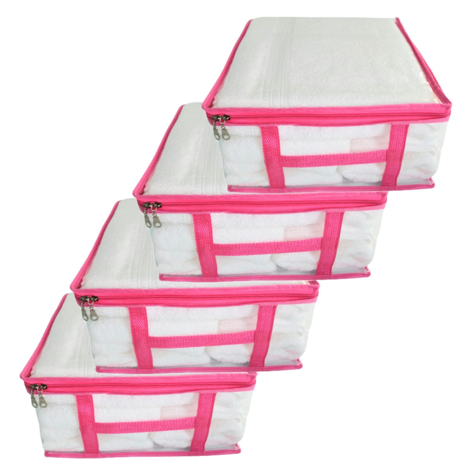 KIT C/4PÇS. ORGANIZADOR (G) PVC CRISTAL PINK Organizatto Organizadores ...