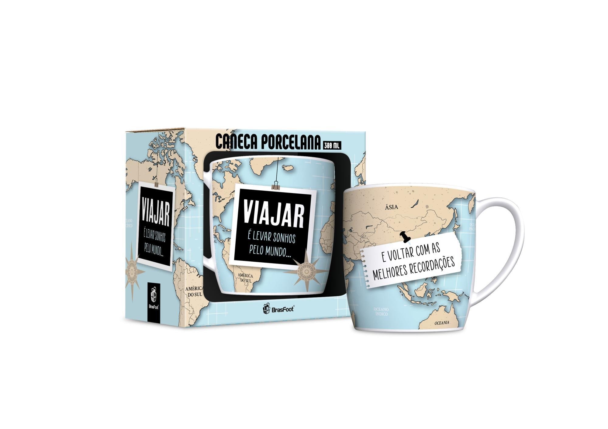 Caneca Urban Porcelana 300ml - Café com Amor e Sabor | MadeiraMadeira