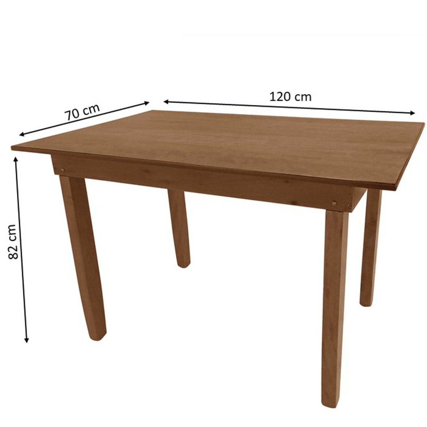 Mesa 4 Lugares Retangular 120x70cm Madeira Maciça Mega Madeira ...