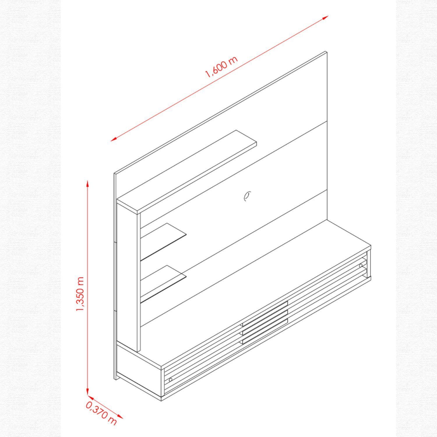 Painel para TV até 50 Polegadas Frizz Select Madetec | MadeiraMadeira
