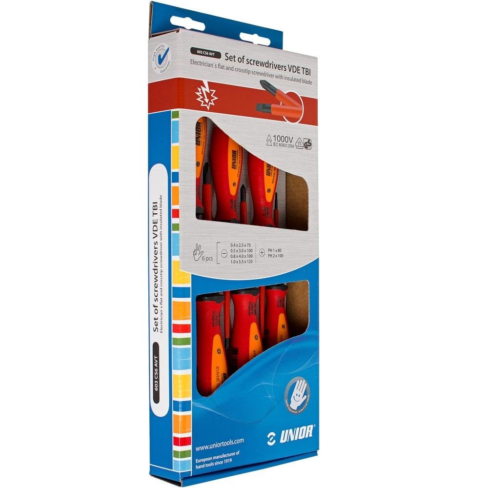Jogo Chave Fenda + Philips Isolada 6pc Vde Unior 617653 | MadeiraMadeira
