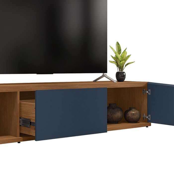 Rack Para Sala 180 cm 011082 Azul Cobalto Cedro DCASA | MadeiraMadeira
