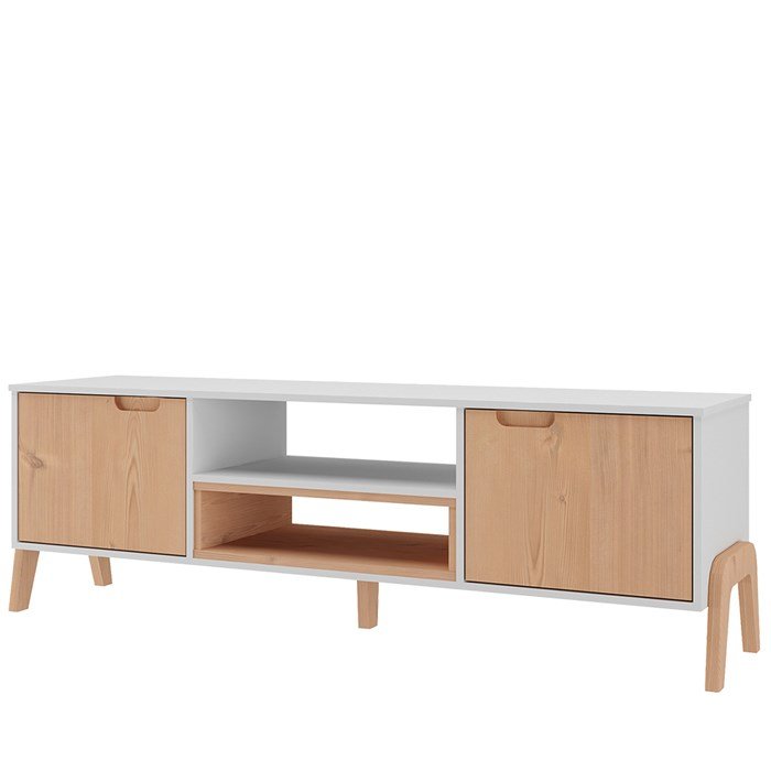 Rack Para TV 50 Polegadas 2 Portas BF1013 Branco Pinus HEC | MadeiraMadeira