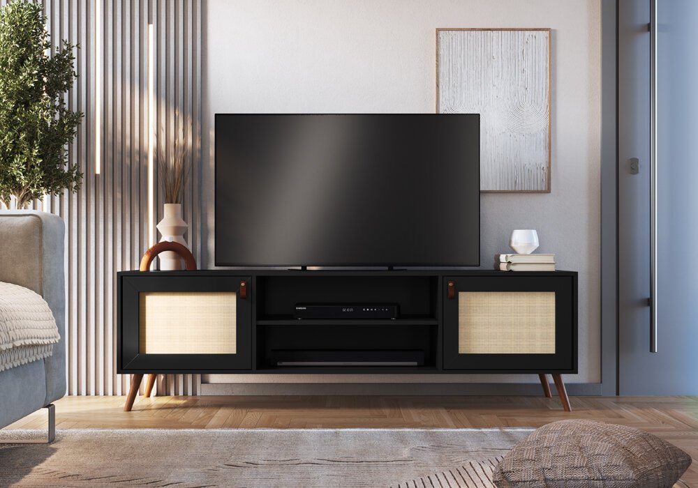 Rack Viena 160cm - Preto ordesign | MadeiraMadeira