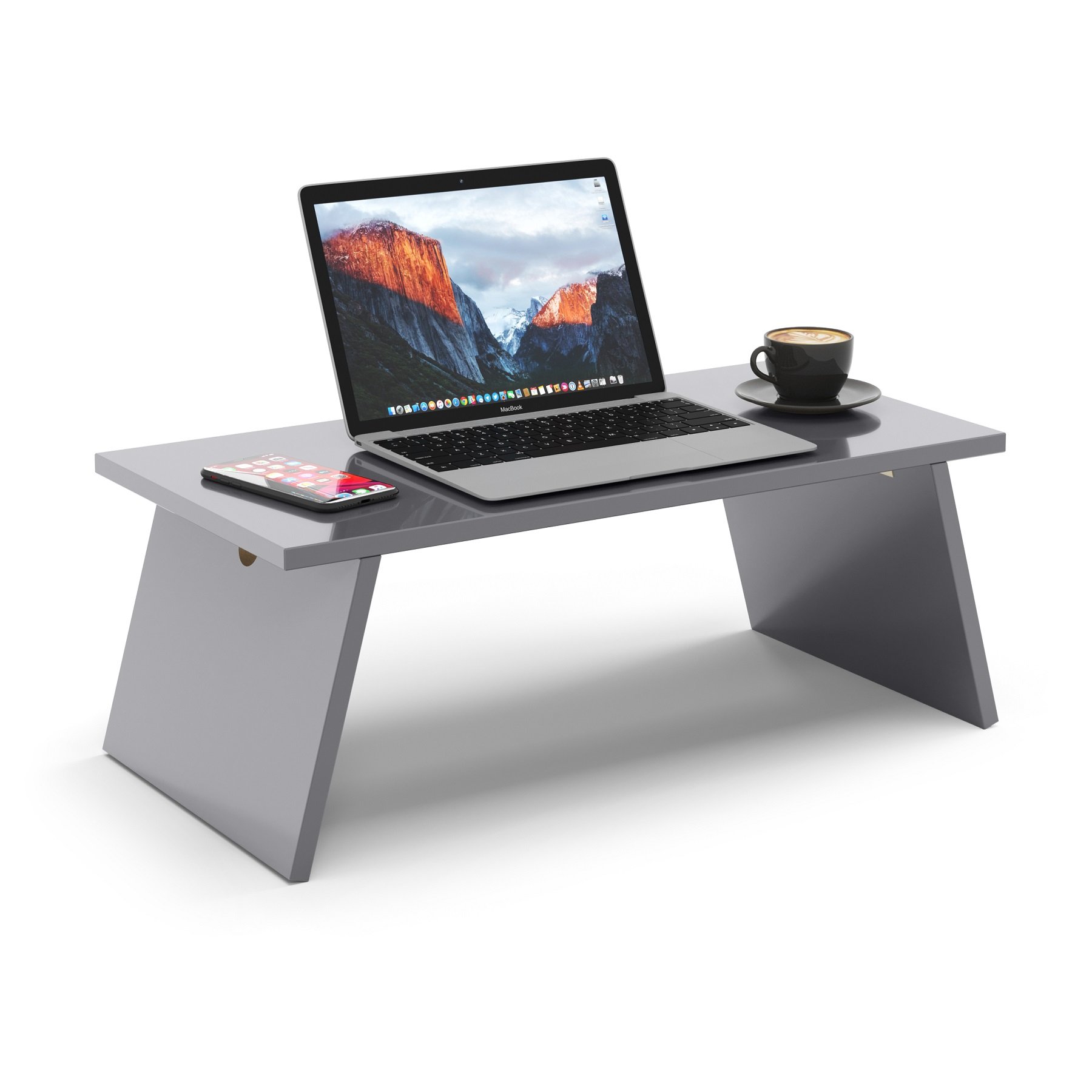 Suporte Para Notebook Mesa De Colo Dobrável Multiuso Cinza | MadeiraMadeira