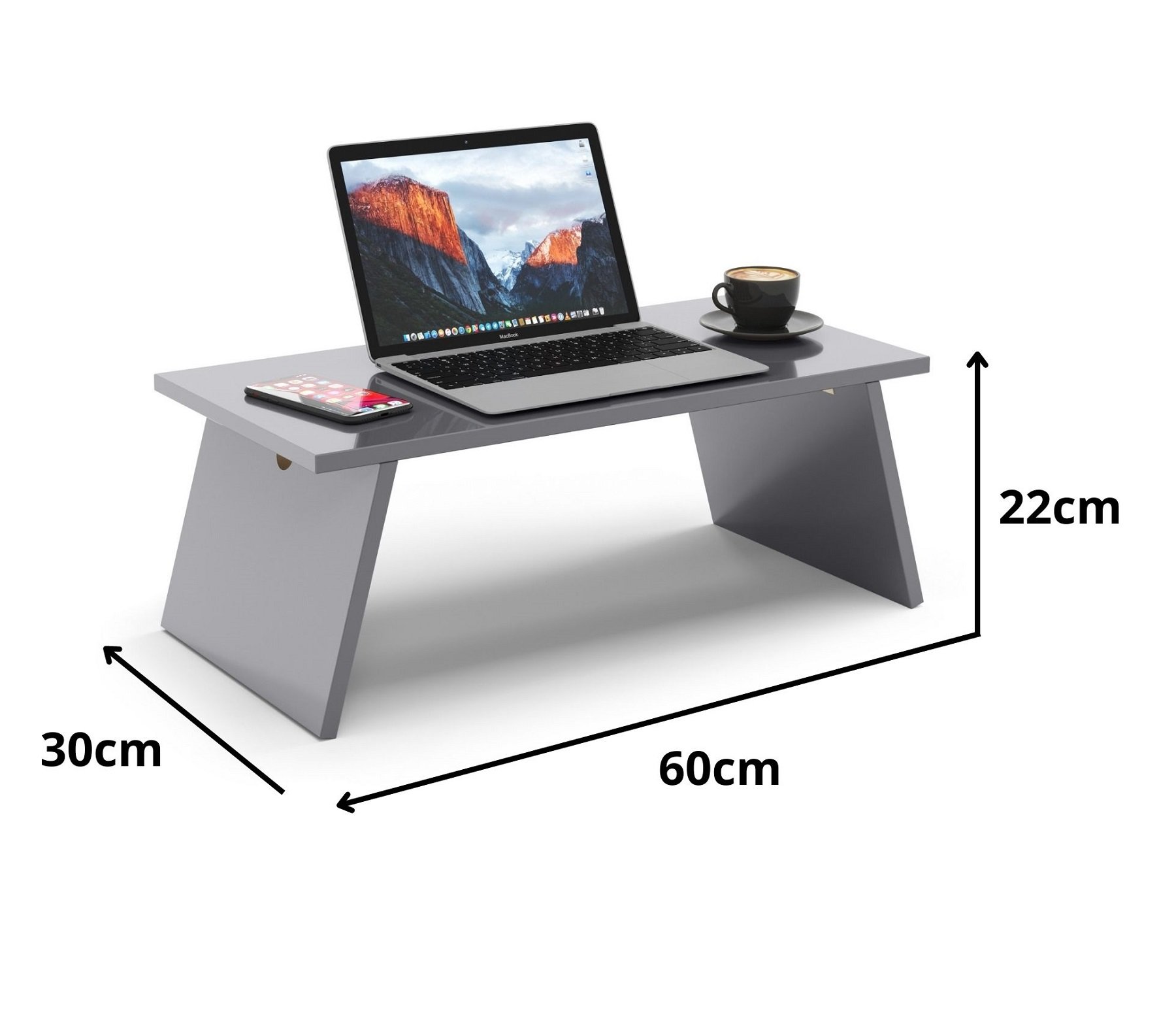 Suporte Para Notebook Mesa De Colo Dobrável Multiuso Cinza | MadeiraMadeira