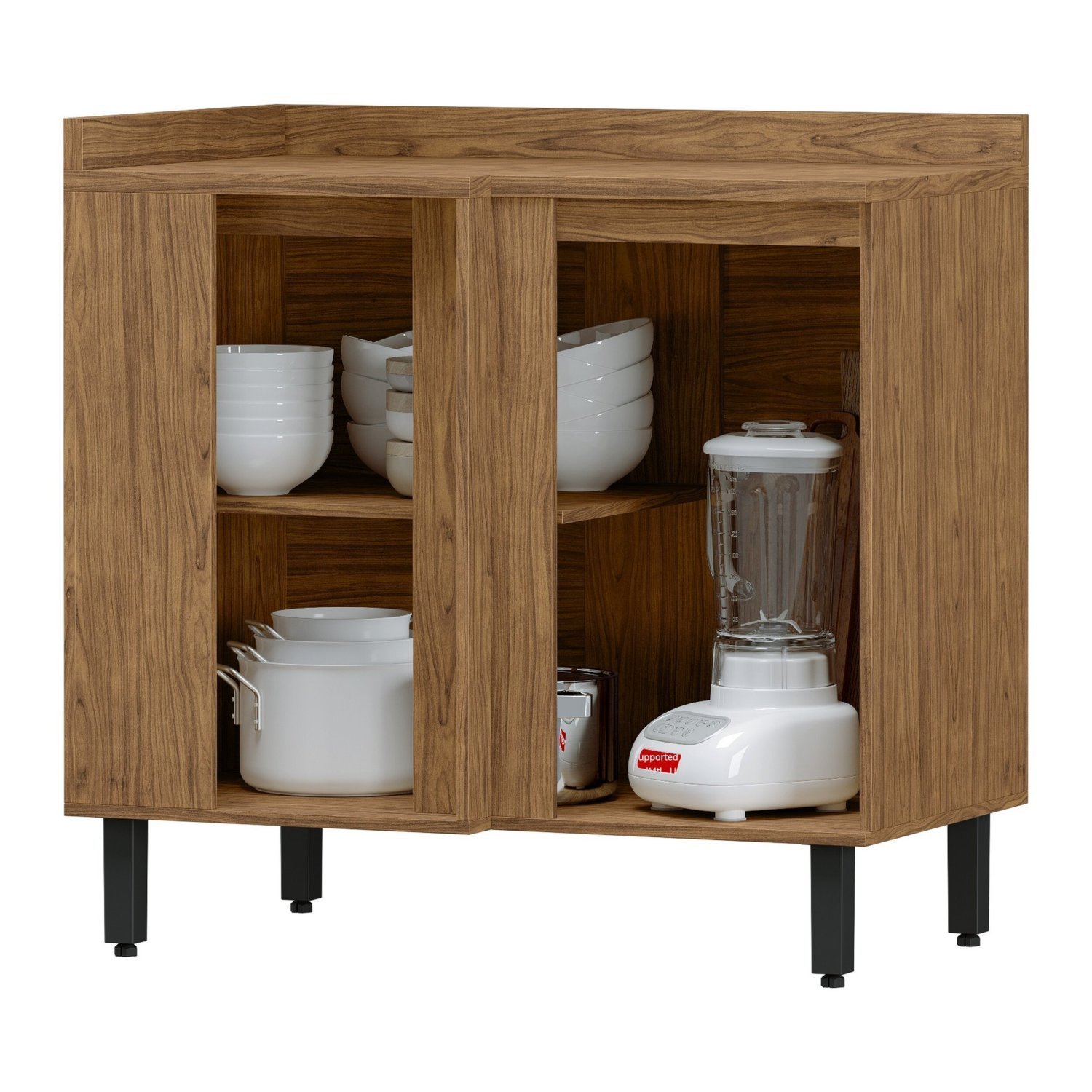 Balcão Para Cozinha Canto Reto Toscana Espresso Móveis | MadeiraMadeira