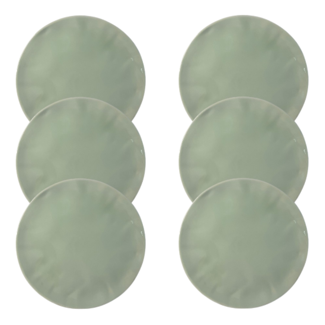 Kit Prato de Sobremesa Orgânico Verde - 6 Peças | MadeiraMadeira