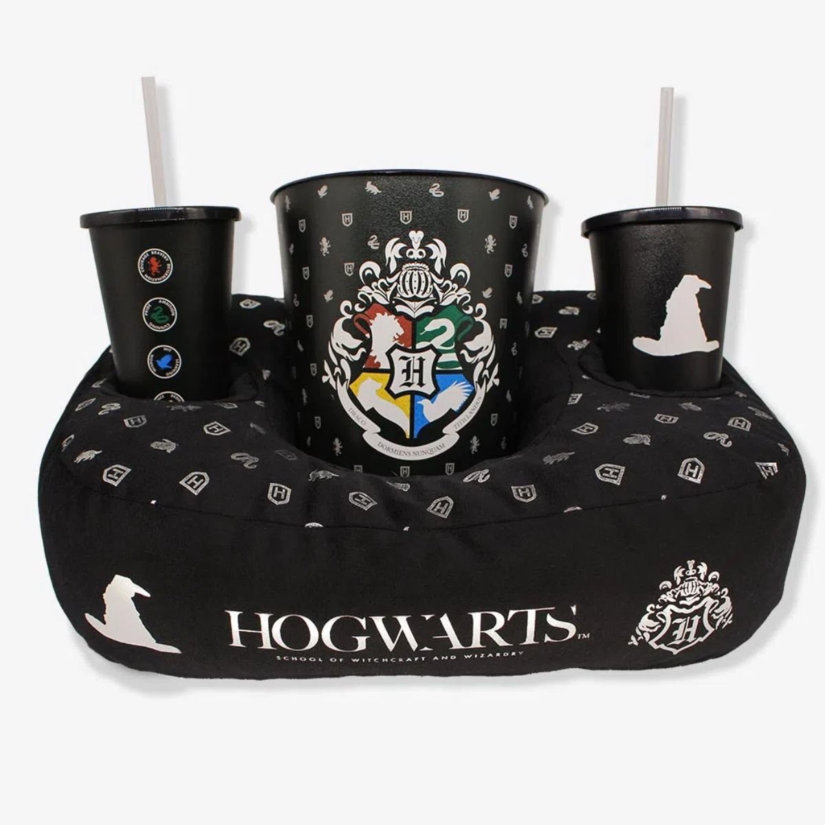 Kit Almofada Pipoca Fibra Suede Hogwarts Conjunto Cinema em Casa Balde ...