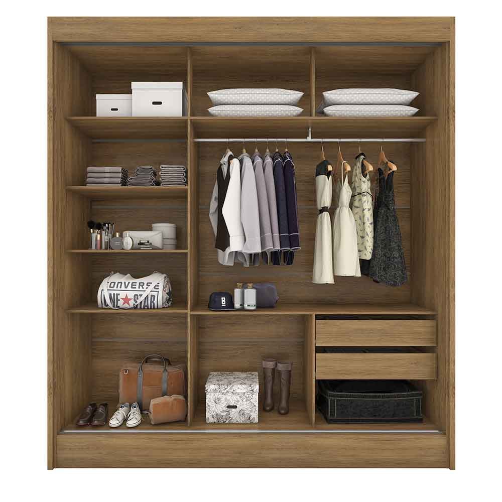 Guarda-Roupa Casal Andros 2 Portas 2 Gavetas Nature/Off White - Rodial ...