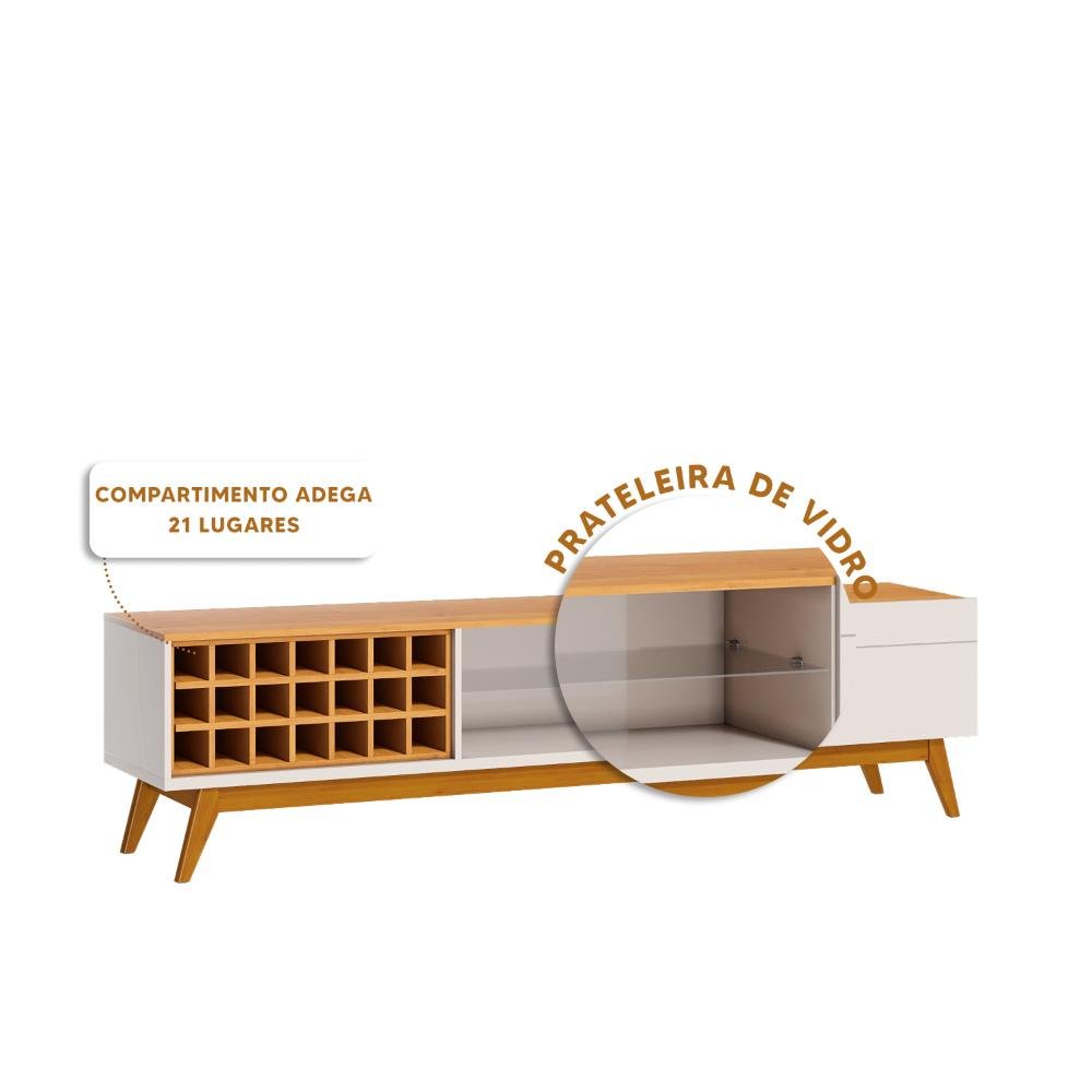 Rack para Tv até 60 Polegadas com Adega 2.2 Off White Nature Classic ...