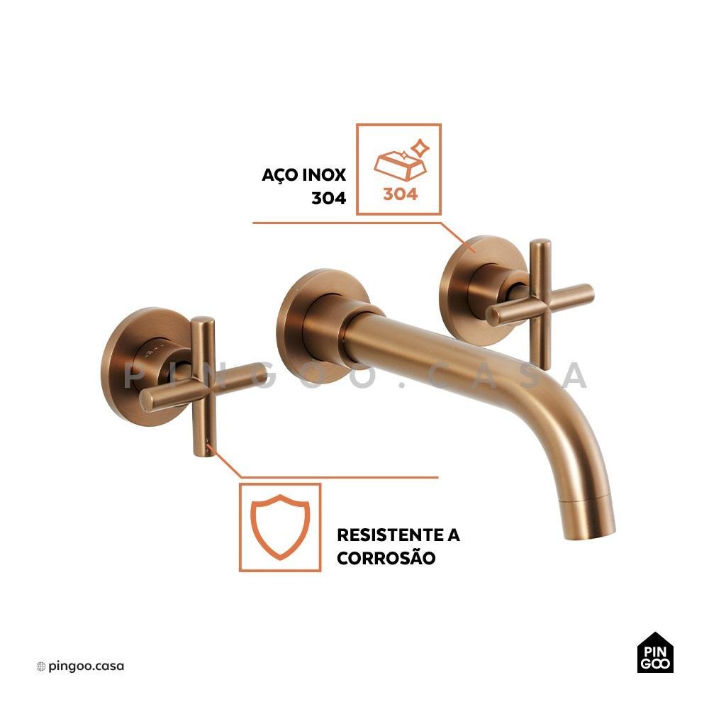 Torneira Para Banheiro Duplo Comando de Parede Cariús Pingoo.casa ...