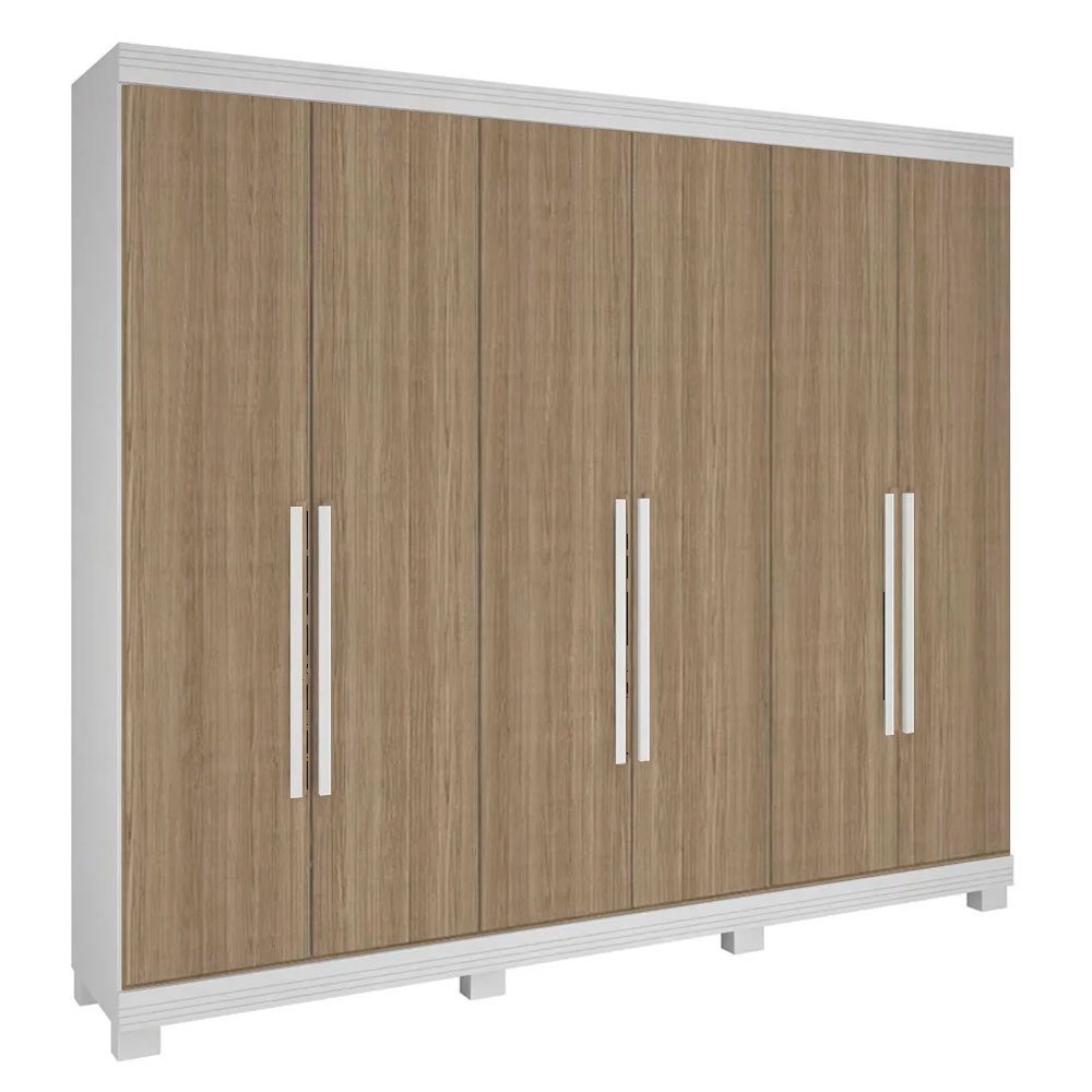 Guarda Roupa Guarapari Plus com 6 Portas e 7 Gavetas Móveis Rimo Branco ...