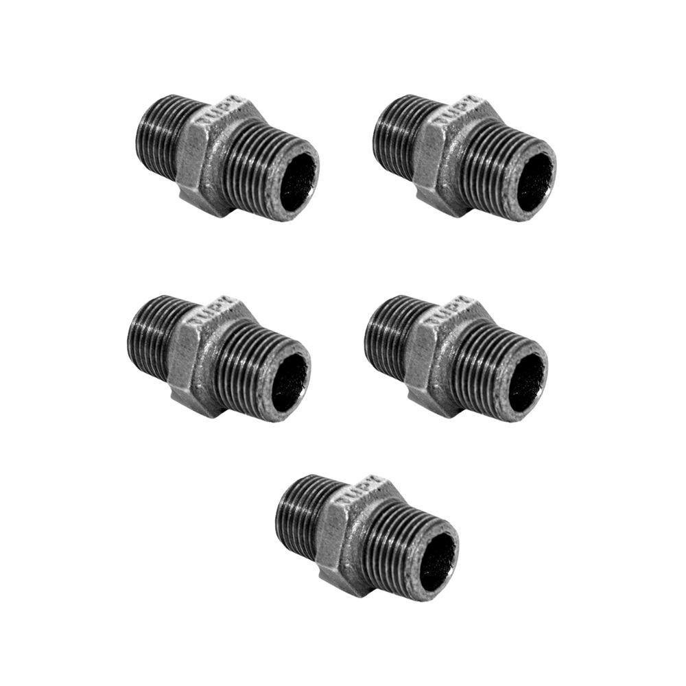 Niple Duplo 3/4" Sextavado Galvanizado Tupy Kit 5 Pçs | MadeiraMadeira