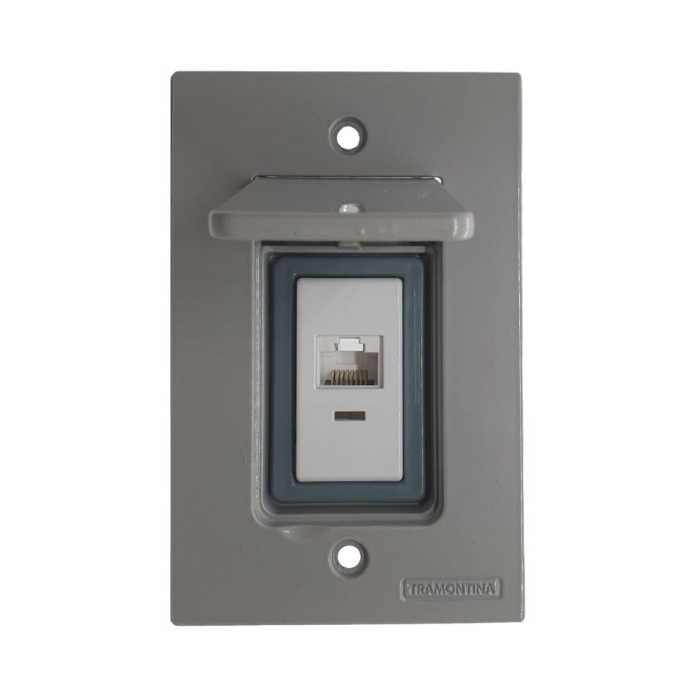 Tomada Rj45 Cat6 Tampa Piso Alumínio 4x2 Tramontina Módulo Liz | MadeiraMadeira