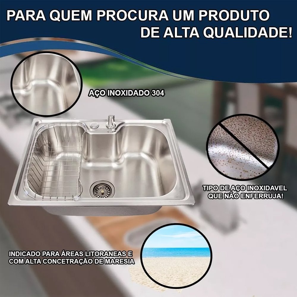 Cuba Gourmet Cozinha Aço Inox com Acessórios 68x42cm | MadeiraMadeira