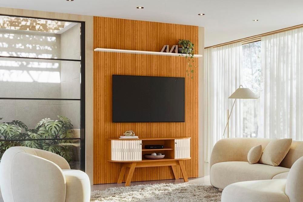 Rack com Painel New Silverstone para Tv até 65 Polegadas - Cinamomo ...