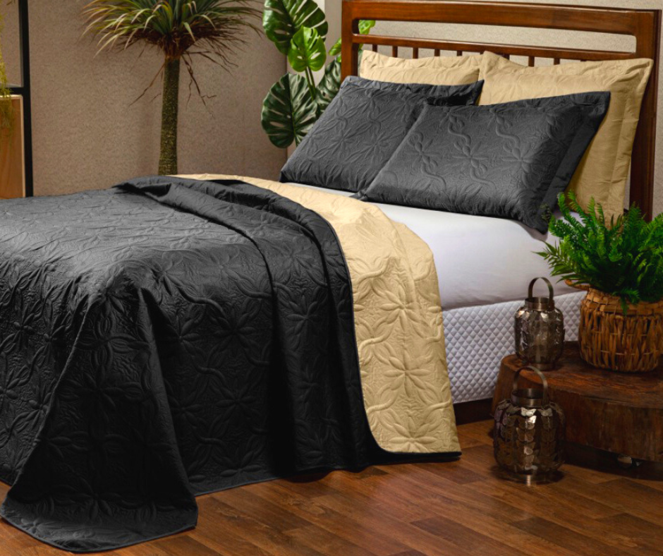 Manta cama queen cobre leito 3 peças dupla face micropercal ...