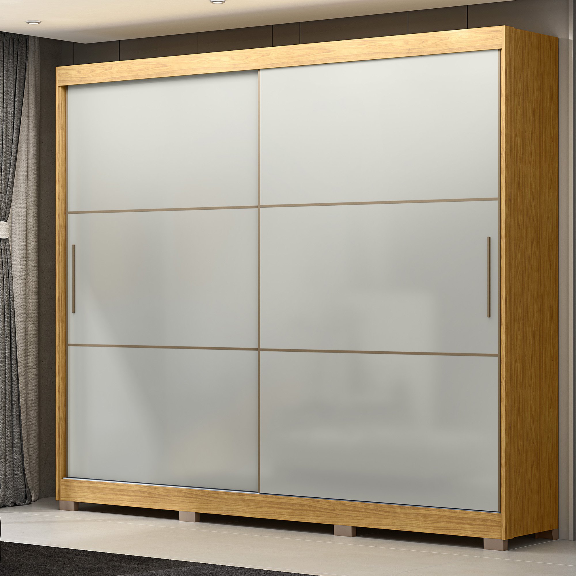 Guarda Roupa Casal 2 Portas de Correr 4 Gavetas San Marino | MadeiraMadeira