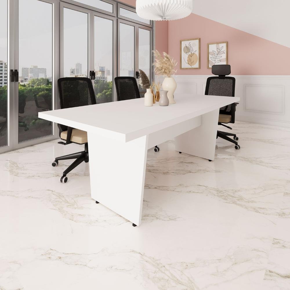 Mesa de Escritório 2,00m X 0,90m Pés Painel em V F5 Office | MadeiraMadeira