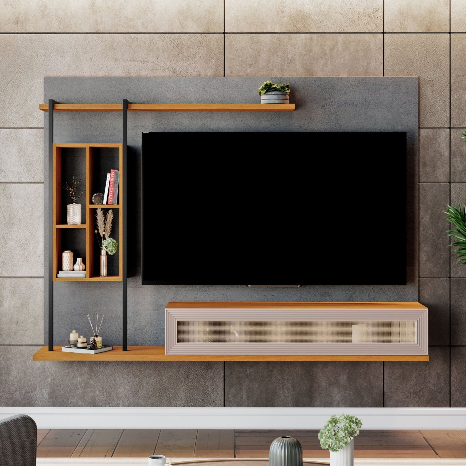 Painel para TV até 60 Polegadas 1 Porta Autentico JCM Móveis ...