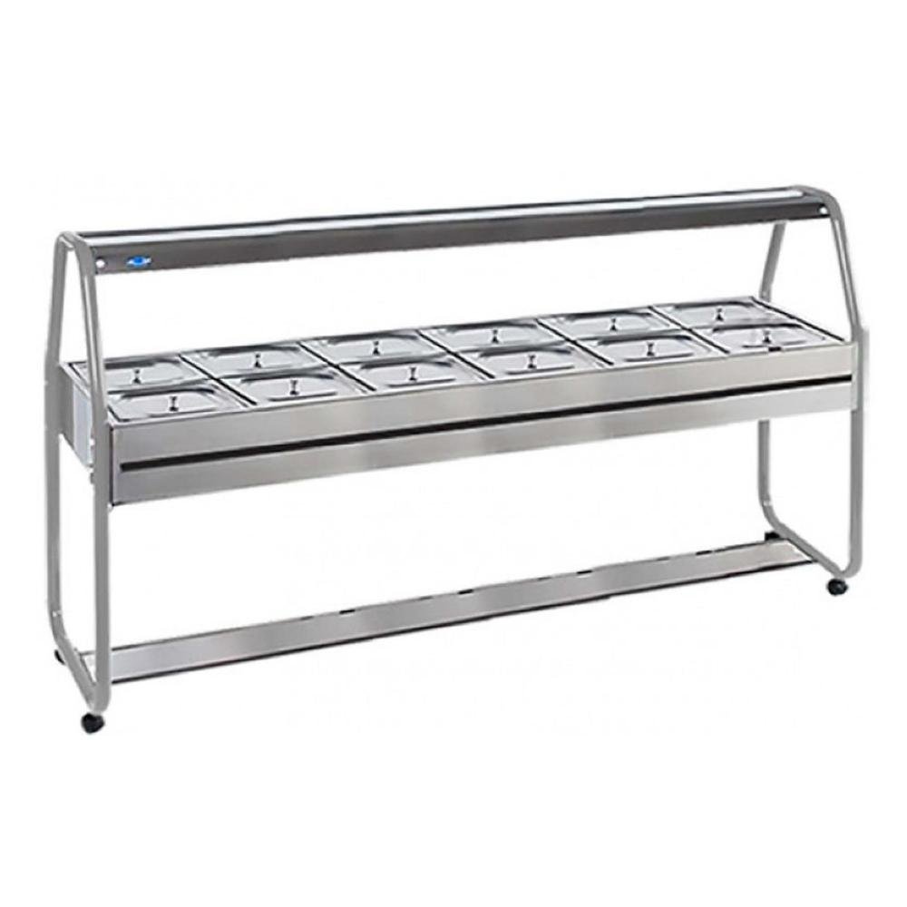 Carro Buffet Self Service Termico 12 Cubas St012 Cinza 220v - Ibet | MadeiraMadeira
