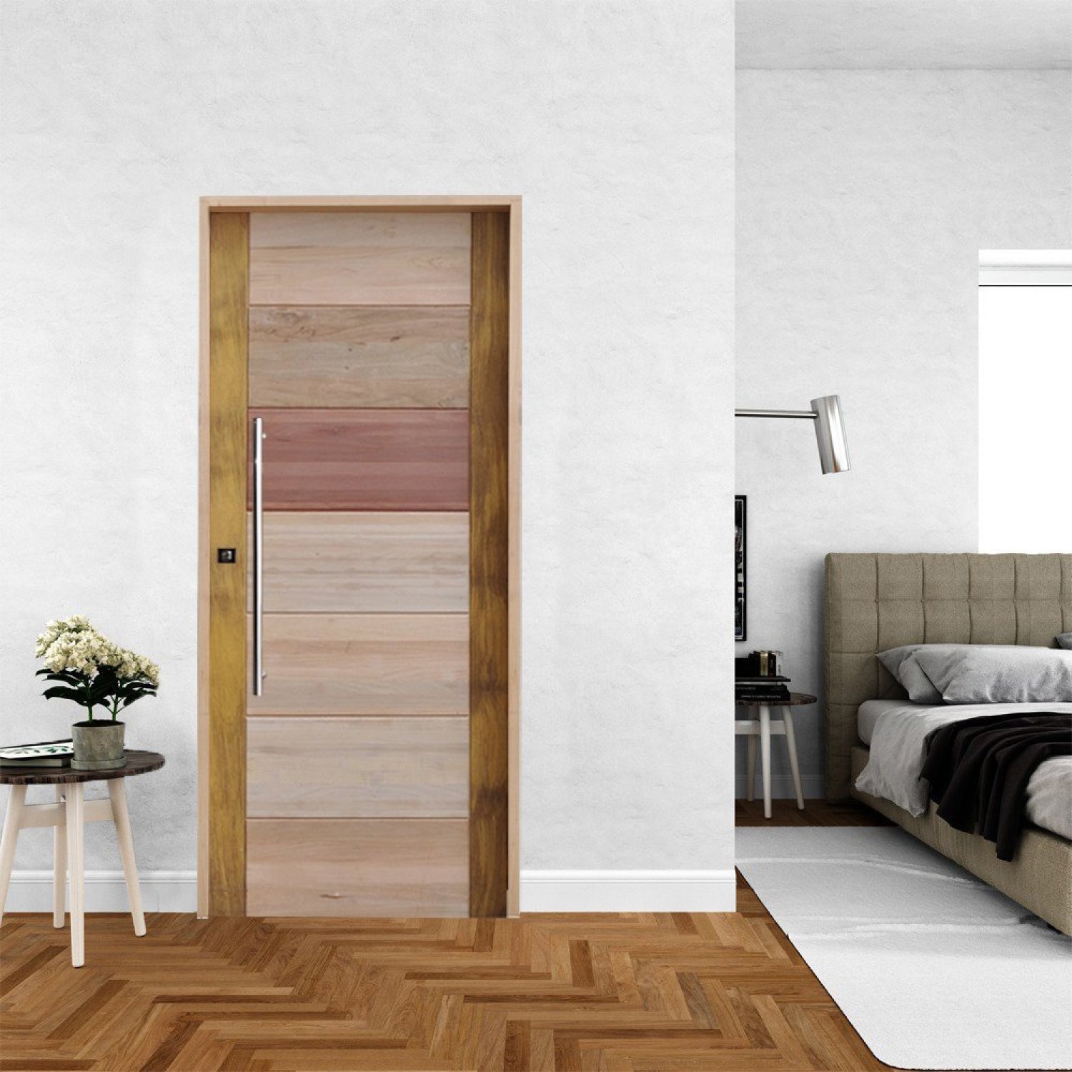 Kit Porta de Madeira BBB 210x72cm Batente 14cm Fechadura Rolete Rodam ...