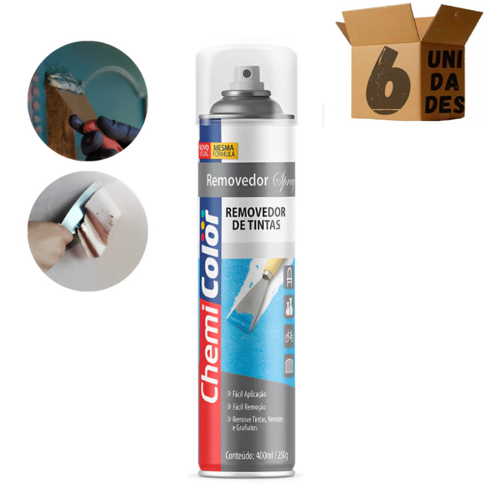 Kit 6 Removedor de Tintas Spray Chemicolor 400ml | MadeiraMadeira