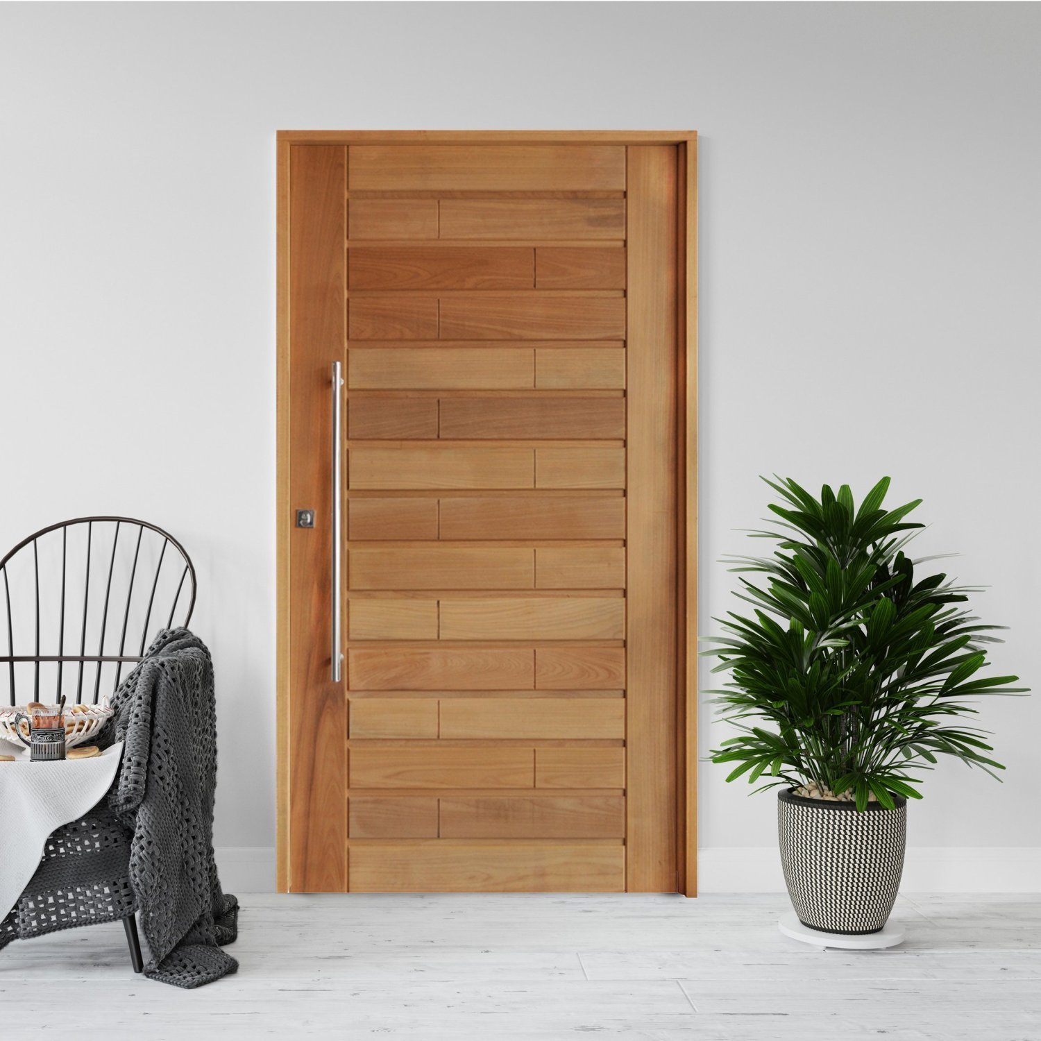 Kit Porta de Madeira 210x120cm Batente 14cm Fechadura 803 Rolete Roma ...