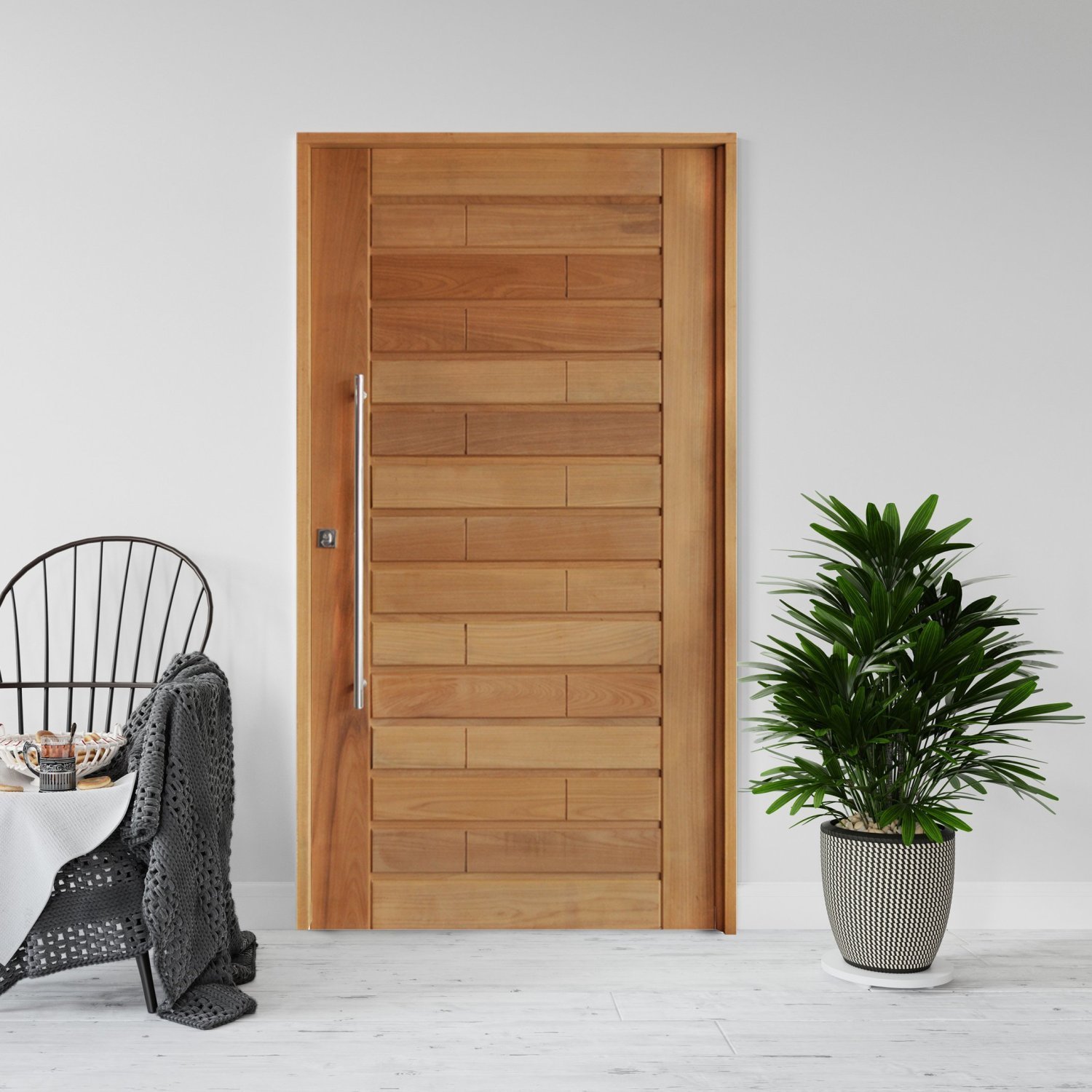 Kit Porta de Madeira 210x120cm Batente 14cm Fechadura 803 Rolete Roma ...